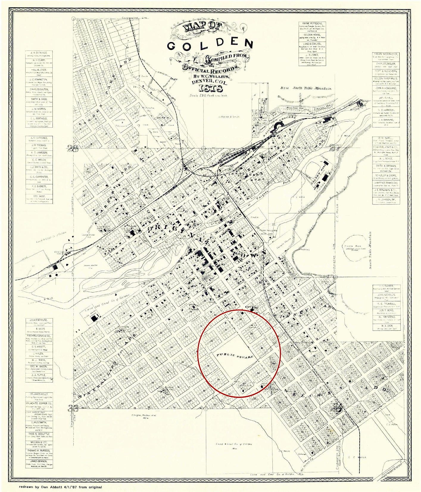 Golden Co City Map Buy Golden Map 1873, Vintage Golden Map, Old Golden